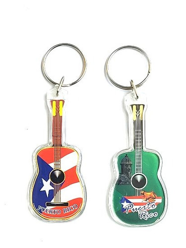 Puerto Rico Cuatro Style Plastic Key Chain Holder | PR Souvenirs