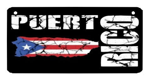 Puerto Rico Flag Motorcycle & Four Track License Plate | PR Souvenirs