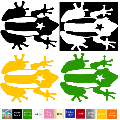 Puerto Rico Flag In Coqui Vinyl Sticker | PR Souvenirs