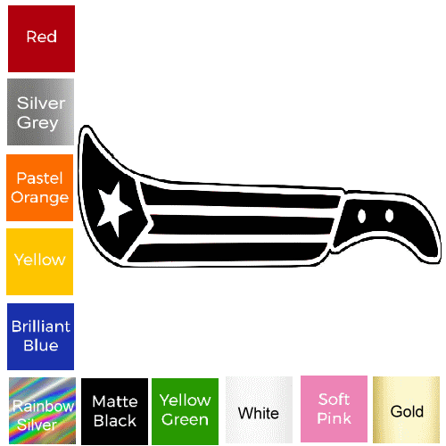 Puerto Rico Flag In Machete Vinyl Sticker | PR Souvenirs