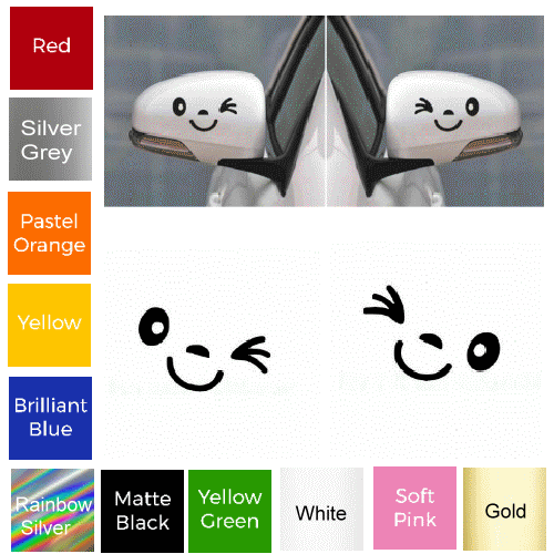 Smile Face 3D Decal Vinyl Sticker ( Set 2 PCs ) | PR Souvenirs