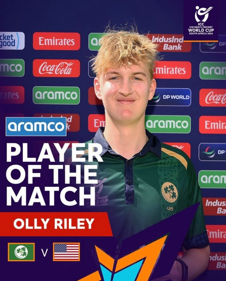 Riley MOTM for Irish U19s