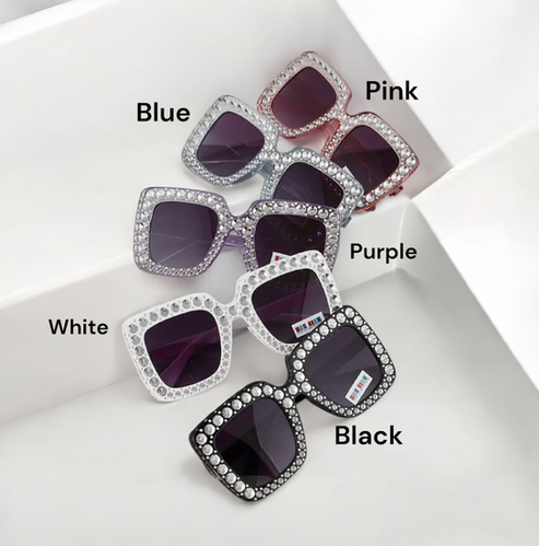 DABC Kids (Girls) Thick Frame Blinged Sunglasses | DABC