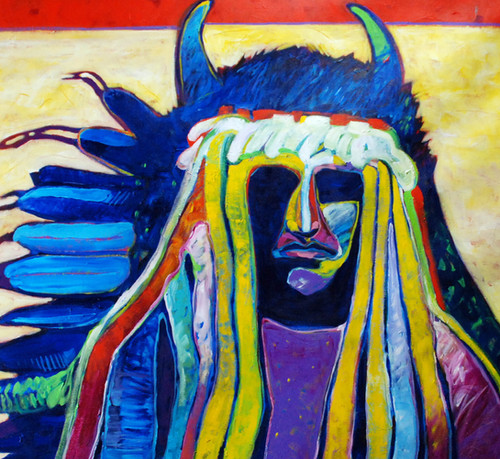 Buffalo Head by artist Jeff Ham | Lovetts Fine Art Gallery