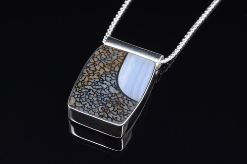 Blue & Bone Pendant by artist Jody Lyle | Lovetts Fine Art Gallery