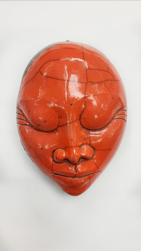 Oorun Raku Egghead by artist Gene Pearson | Lovetts Fine Art Gallery
