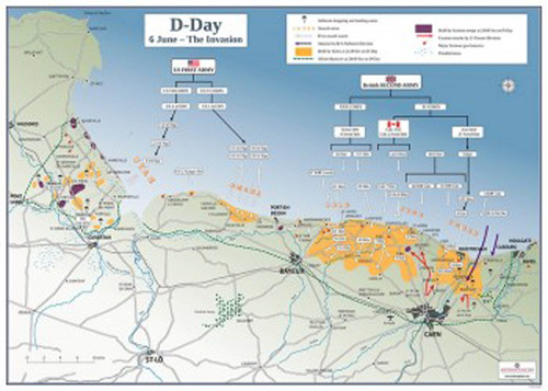 D-Day - Invasion Map by artist | Lovetts Fine Art Gallery