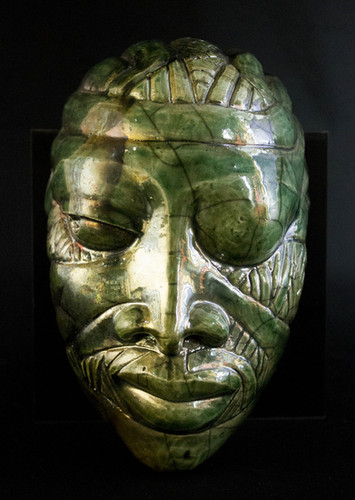 Green Mask (wink) by artist Gene Pearson | Lovetts Fine Art Gallery