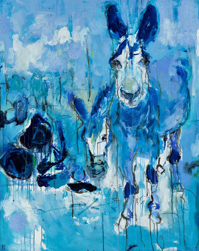 Blue Donkeys by artist Rhonda Bell | Lovetts Fine Art Gallery