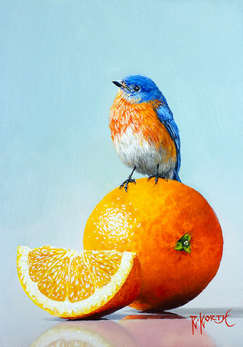Bluebird & Citrus by artist Rebecca Korth | Lovetts Fine Art Gallery