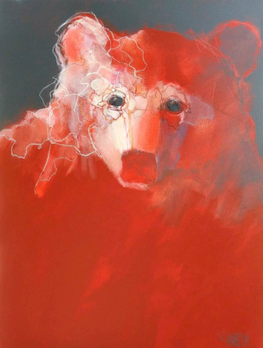 Red Bear Reckons by artist Dennis Champlin | Lovetts Fine Art Gallery