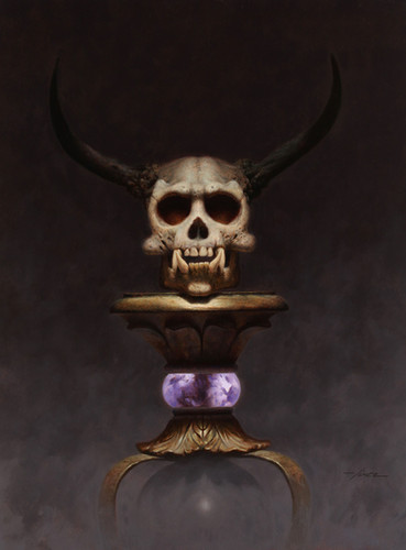 Demon Monkey Skull Totem by artist Vince Natale | Lovetts Fine Art Gallery