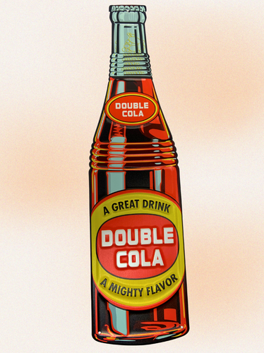 DOUBLE-COLA Metal Bottle Sign | Double Cola