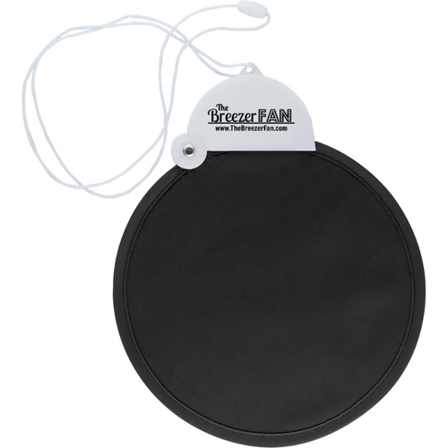 Black Breezer Fan with Lanyard (Round) | thebreezerfan
