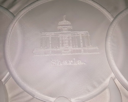 Embroidered Temple + 1 Line of Text | thebreezerfan