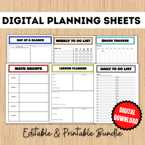 DIGITAL PLANNING BUNDLE FOR TEACHER/TUTOR/HOMESCHOOL | EDITABLE ...
