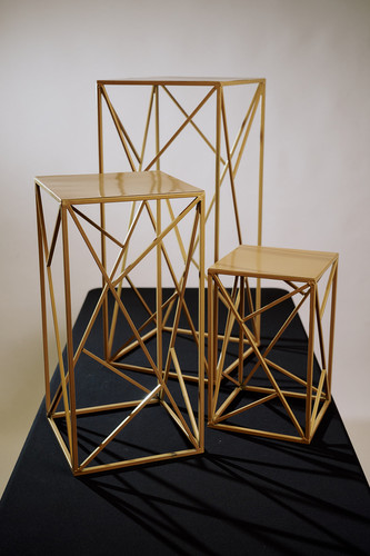 Gold Geometric Stands | Double Dare