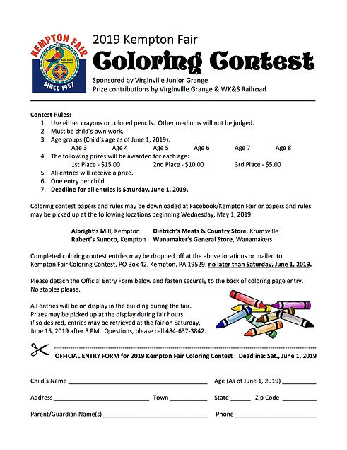 COLORING CONTEST 2019 | kemptonfair