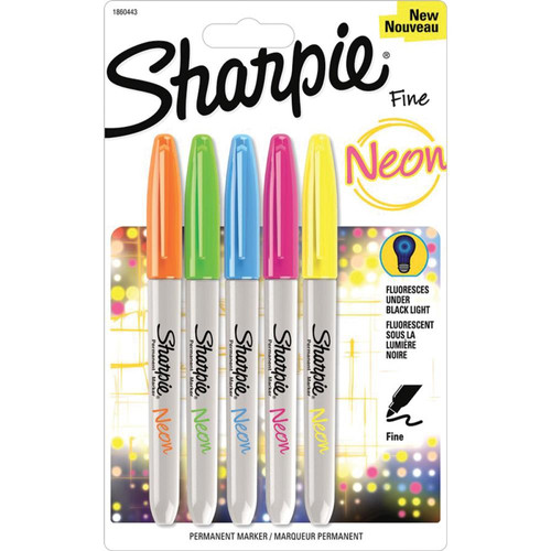 Sharpie Neon Fine Point Permanent Markers 5/Pkg | Activity Hive