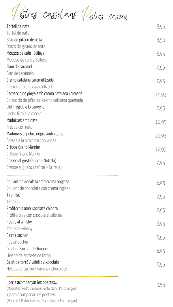 Carta | Restaurant Don Denis