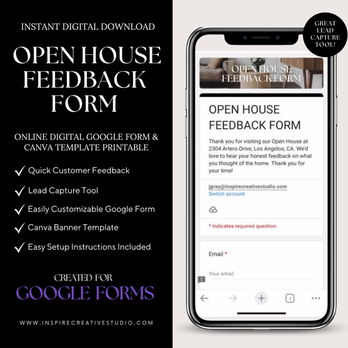 Open House Feedback Google Form | Inspire Creative Studio