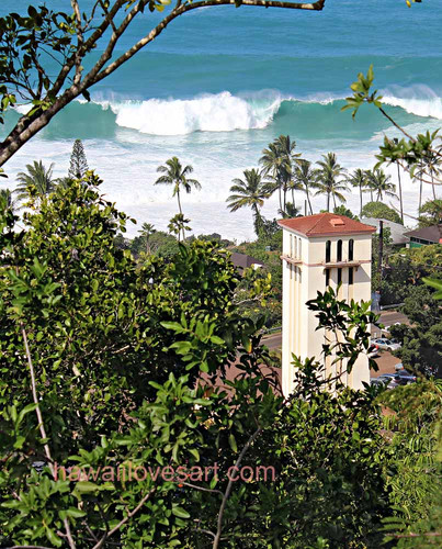Waimea Bay Church Tower | hawaiilovesart