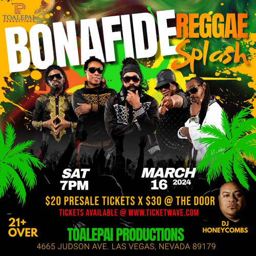Tickets Bonafide Reggae Splash | Ticketwave
