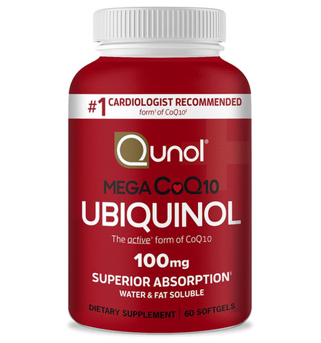 Ubiquinol Qunol 100 mg Coenzima Q10 Kaneka 60 Cápsulas