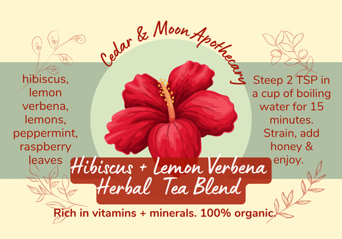 Hibiscus + Lemon Verbena Herbal Tea Blend | Cedar&MoonApothecary