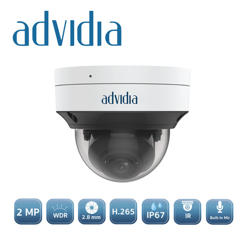 M-26-V Advidia IP Dome Variable Lens 2.8-12 mm. กล้องโดม 2MP,Buitlin Mic,IP67 | pabxnetwork