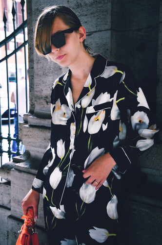 Seiden-Pyjama Black-Rose | CW-Design