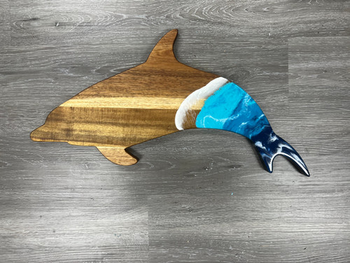 Dolphin Acacia Cheese and Charcuterie board | Nikita Fine Art 2023