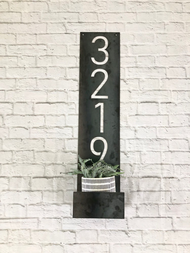 CUSTOM METAL ADDRESS PLANT HOLDER | Wasatch Metal Werx