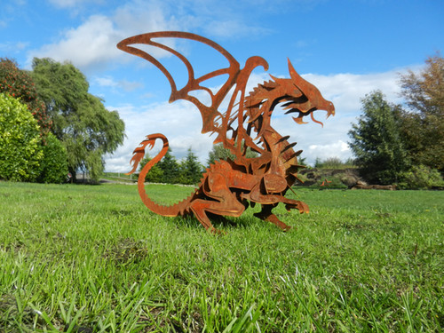 Rusty Metal Dragon Sculpture | Rusty Rooster