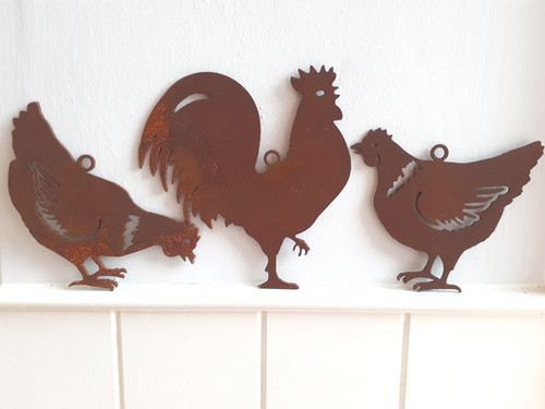 Rusty Chicken and Rooster Christmas Tree Ornaments / Baubles | Rusty ...