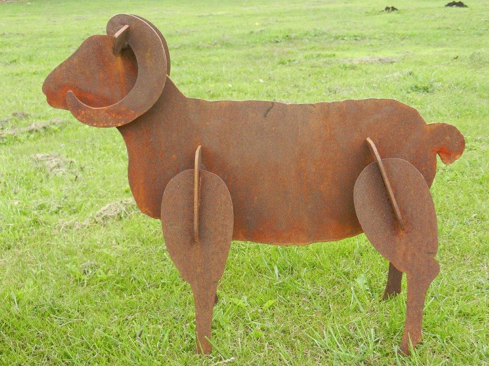 Rusty Metal 3D Sheep Statues | rustyrooster