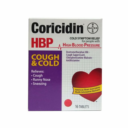Coricidin HBP Cough&Cold 16tbs | islandpharmacytci
