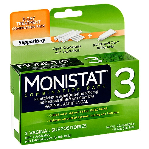 Monistat 3 Vaginal Suppositories | islandpharmacytci