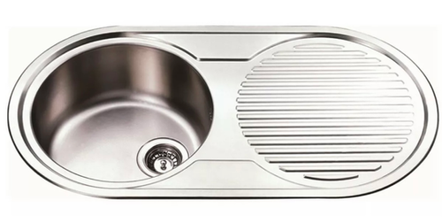 Round Single Bowl Kitchen Sink with Drainer (915x485x200mm) | InStyle ...