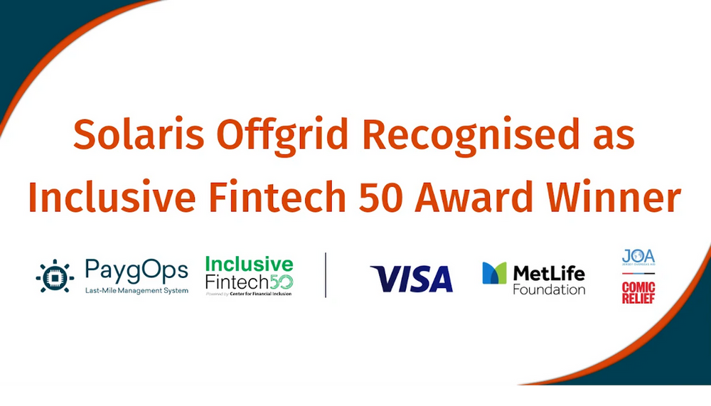 Solaris Offgrid Recognised as Inclusive Fintech 50 Winners