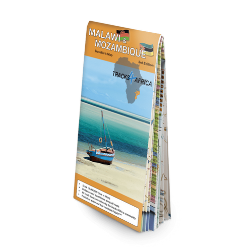 Trax4Africa Mozambique & Malawi Paper Map | Bush and Bundu