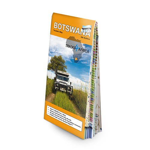 Trax4Africa Botswana Paper Map | Bush and Bundu