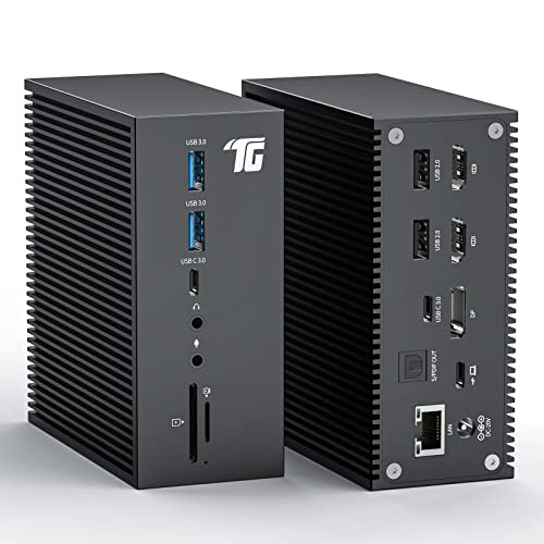Tiergrade USB C Docking Station Dual Monitor for Windows/macOS, 17 in 1 ...