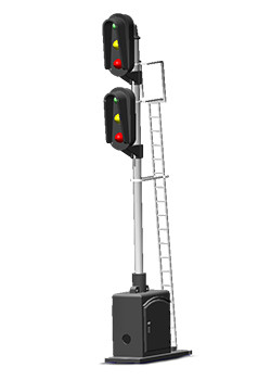 DZ-1052V02 3-color trackside signal with hooded dual head |O gauge | Z ...