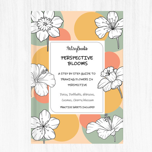 Perspective flower drawing guide, learn floral composition, realistic ...