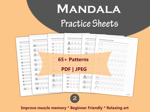 Mandala Pattern Templates for Beginners , Practice Sheets V2, Digital ...