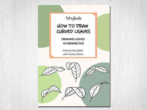 Perspective Leaves Drawing - How to Draw Curved Leaves - Step by step ...
