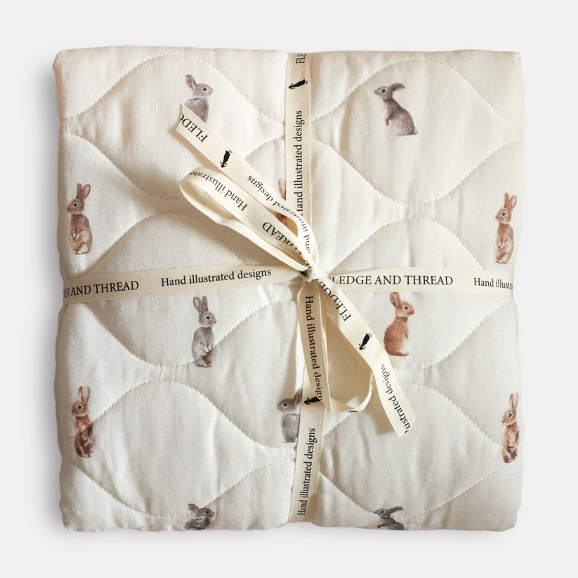 Quilted Baby Blanket - Bunny | Fledge & Thread | Farmstead Living Co