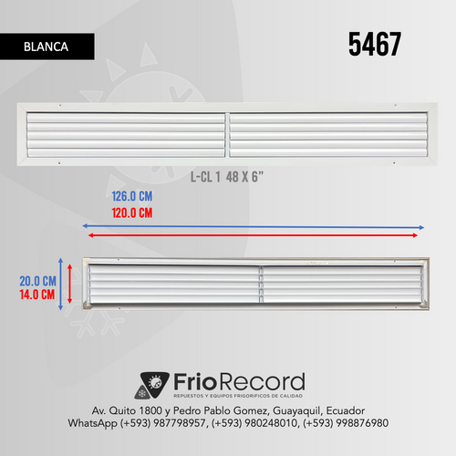 REJILLA DIFUSORA CURVA 48X6W L CL 1 STYLE 06 LAM | Friorecord S.A.