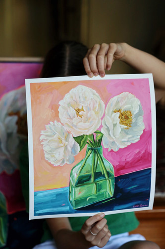 'Lauren's Peonies' cotton rag paper print | KateQuinnArt